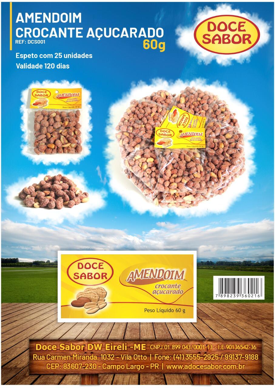 Amendoim Crocante Açucarado 60g | Doce Sabor